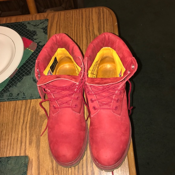 Timberland | Shoes | Rare Timberland 6 Inch Premium Boot All Red Suede ...